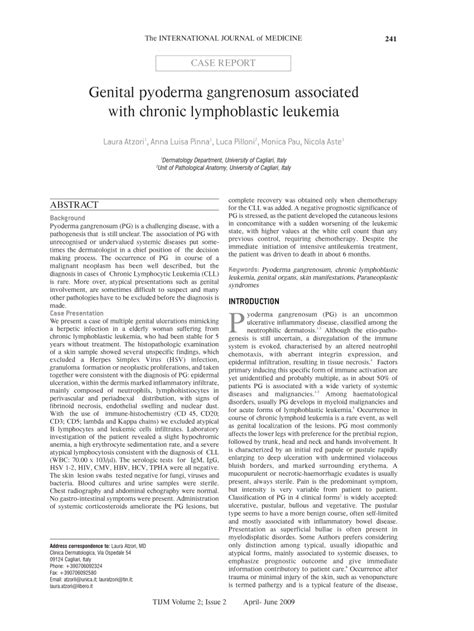 Pdf Genital Pyoderma Gangrenosum Associated With Chronic