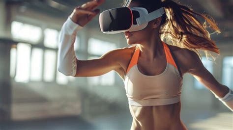 Premium Photo Woman Engaging In Virtual Reality Exercise
