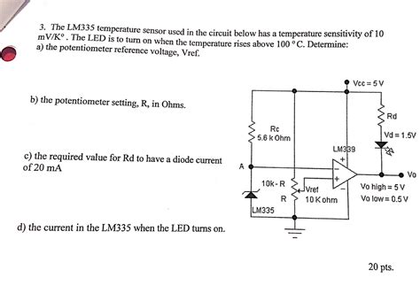 Solved The Lm Temperature Sensor Used In The Circuit Chegg