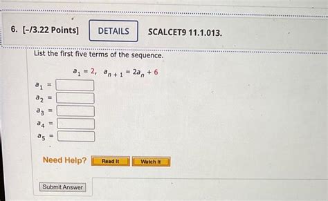 Solved List The First Five Terms Of The Sequence Chegg