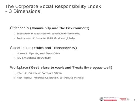 The Link Between Csr And Reputation Ppt