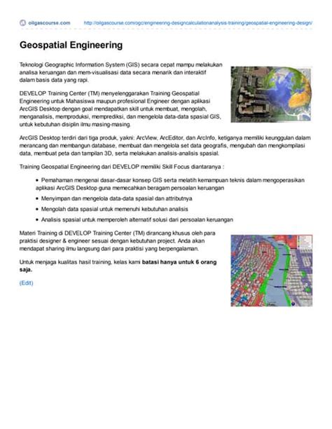 Geospatial Engineering Gis Training Develop Pdf