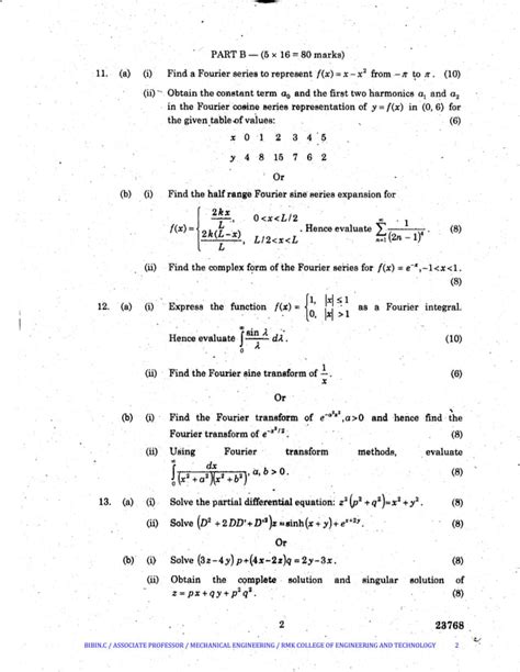 Ma2211 Transforms And Partial Differential Equations Pdf Physics