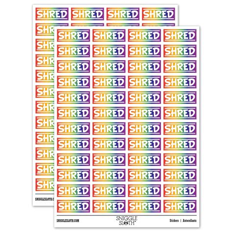 Shred Border Top Bottom Sticker Set Rainbow Matte Finish