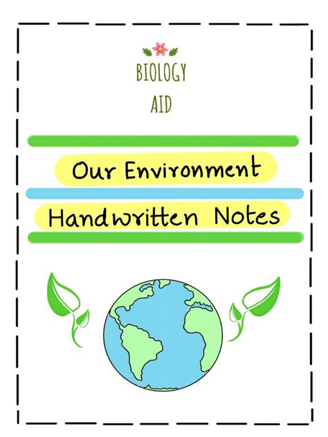 Our Environment Notes Pdf