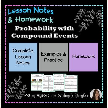 Probability Statistics Compound Events Lesson Notes Homework Google Slides