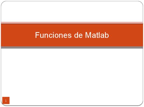 Ppt Funciones De Matlab