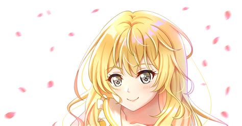 宮園かをり 淡黄的长裙，蓬松的头发 一颗蜜柑のイラスト Pixiv