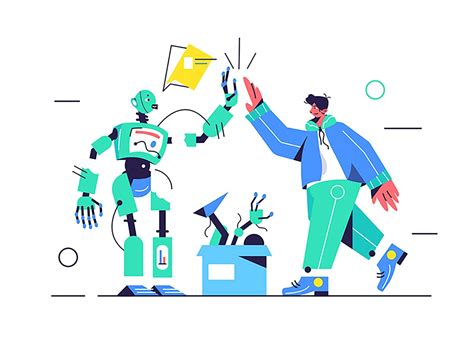 High Five With A Robot By Nikita Krushko On Dribbble