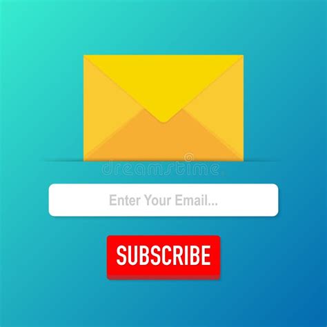 Email Subscribe Online Newsletter Vector Template With Mailbox And