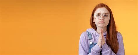 Free Photo Please Beg You Clingy Upset Sad Caucasian Redhead