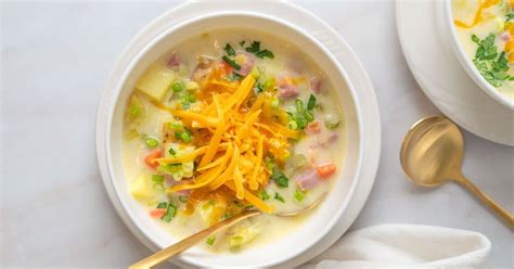 Hearty Ham Potato And Leek Soup Great For Easter Leftovers Poppy