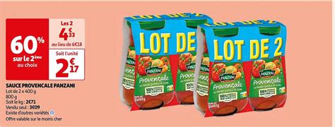 Promo Sauce Provençale Panzani chez Auchan iCatalogue fr