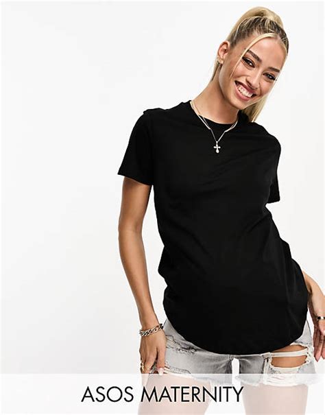 Asos Design Maternity Ultimate T Shirt With Crew Neck In Cotton Blend