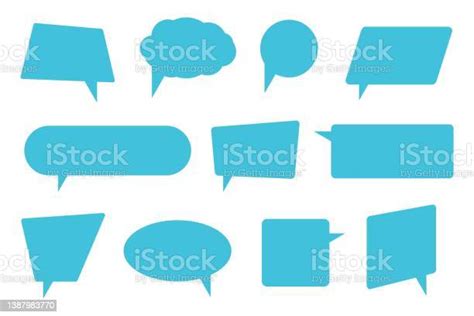 음성 거품 텍스트 세트 채팅 상자 아이콘 흰색 배경에 격리 평면 디자인의 메시지 상자 풍선 낙서 스타일 사고 기호 기호 벡터 일러스트레이션 Brand Name Online