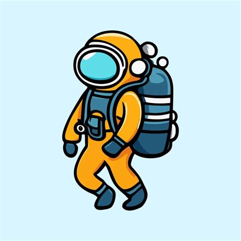 Premium Vector Free Vector Cute Diver Cartoon Vector Icon Illustration