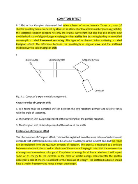 Physics Compton Effect Sem4 Pdf Electromagnetic Radiation Scattering
