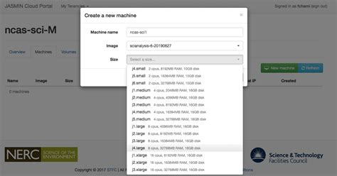 jasmin help site provisioning a sci vm in a managed cloud tenancy