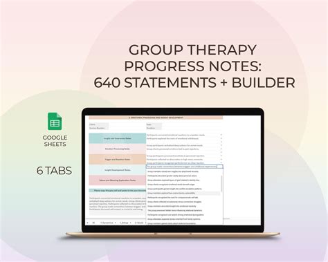 Group Therapy Progress Notes Template Clinical Phrases Builder Session Statements Log Case