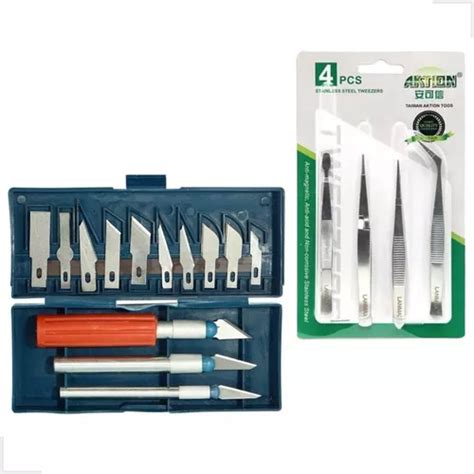 Cutter de hoja segmentada E NVK Kit Estilete Precisão 16 Pçs Kit