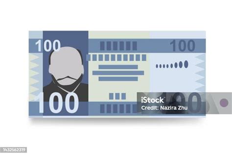 남 수단 파운드 벡터 일러스트 레이 션입니다 남수단 머니 세트 번들 지폐 지폐 100 Db 플랫 스타일 흰색 배경에 격리 심플한 미니멀 디자인 100에 대한 스톡 벡터 아트