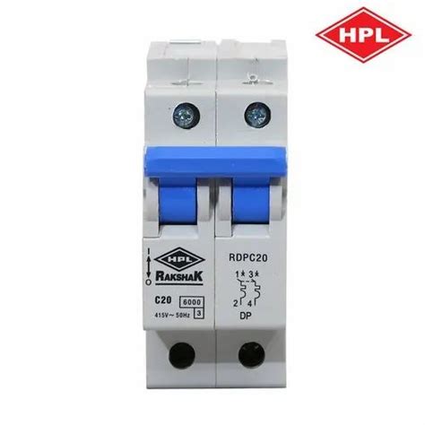HPL Rakshak MCB Miniature Circuit Breakers C Curve 20Amp Double Pole