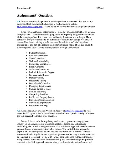 Joson Assignment 4 Nice Joson Jonas C 3bsa 1 Assignment 4 Questions Give An Example Of A