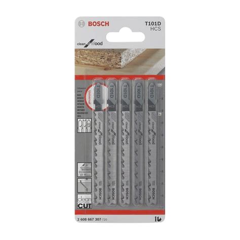 Hoja De Calar Bosch T101d Clean For Wood Blister X 5 Unidades BOSCH