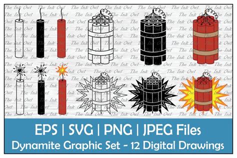 Cartoon Dynamite Stick Outline Silhouette And Color Clipart