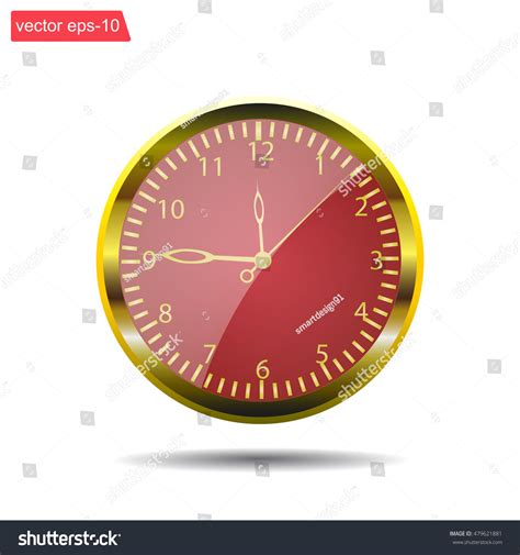 Realistic Vector Illustration Vintage Wall Clock Stock Vector Royalty