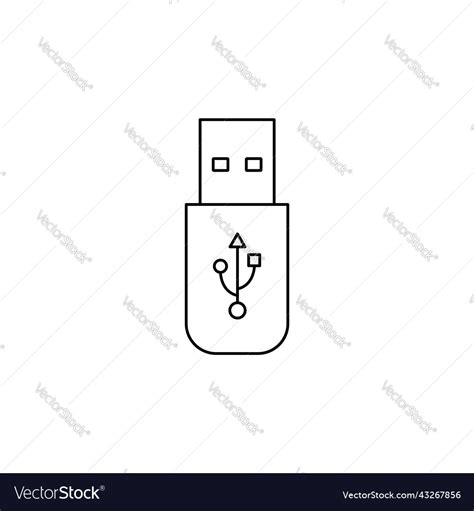 Usb Flash Drive Line Icon Memory Stick Icon Vector Image