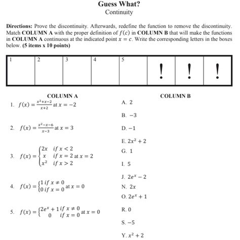 Solved Guess What Continuity Directions Prove The Discontinuity