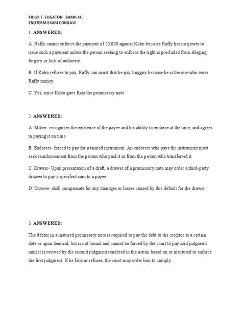 Comlaw Exam Endterm Pdf