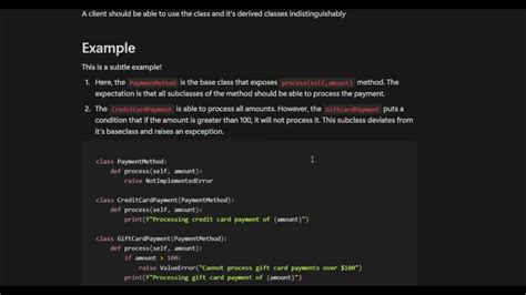 03 Solid L Liskovs Substitution Principle Lsp Using Python Youtube