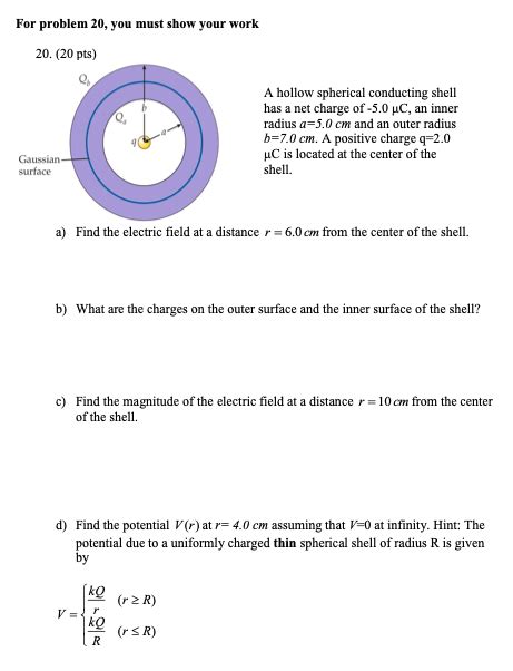 Solved For Problem 20 You Must Show Your Work 20 20 Pts