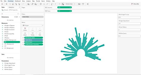 creating radial bar chart in tableau data viz canvas
