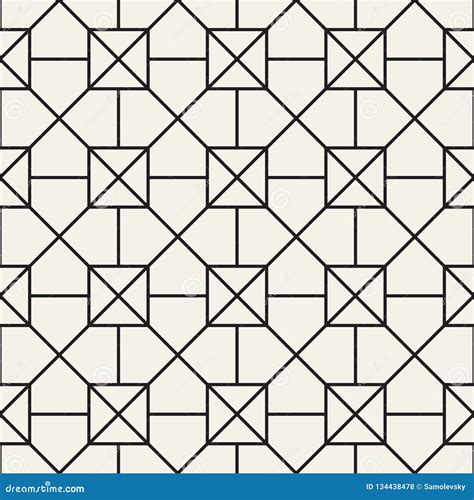 Vector Seamless Geometric Pattern Modern Simple Abstract Texture Repeating Thin Lines Trellis