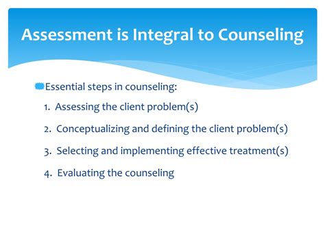 Ppt Comprehensive Overview Of Counseling Assessment Evolution And