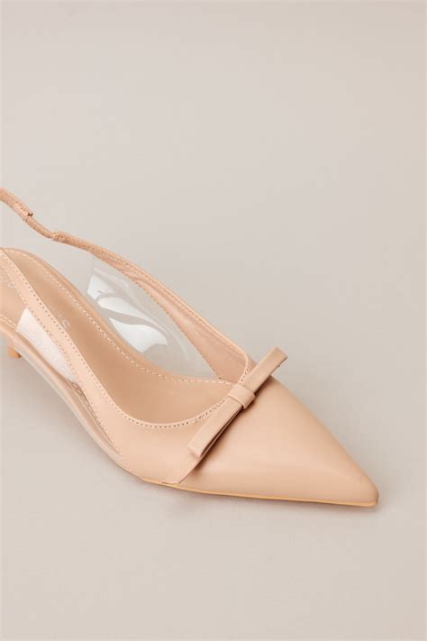 Beige Slingback Kitten Heels All Shoes Red Dress