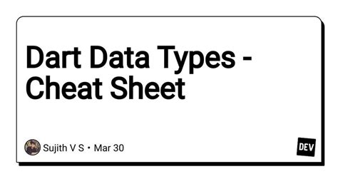 dart data types cheat sheet r devto