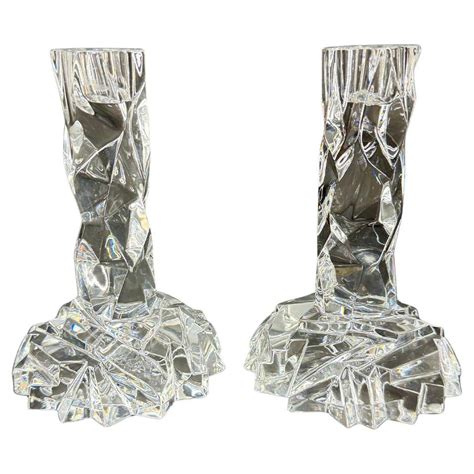 Waterford Crystal Pair Of Sea Jewel Candlesticks Vintage Signed At