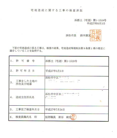 検査済証 建築や安全を確認するうえでとても大切です浜松市中区幸の土留工事の検査済証 静岡県浜松市の建設コンサルタントライトテック
