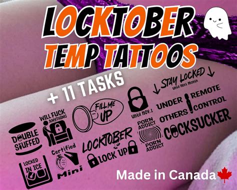 Locktober Chastity Temporary Tattoos Sissy Tattoos Bdsm Tattoos Locked