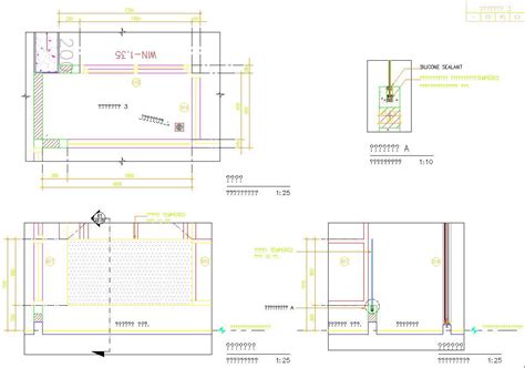 Silicon Sealant Details Of Automatic Door In AutoCAD Dwg File