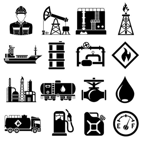 Premium Vector Oil Industry Icons Set