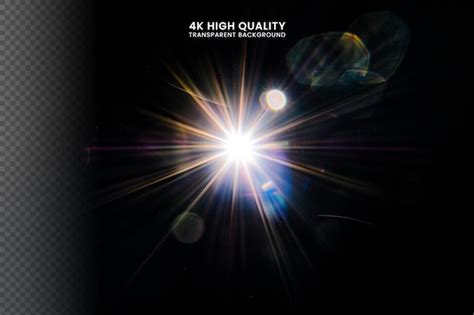 렌즈 플레어 효과 검은 바탕에 빛 광선 프리미엄 Ai 생성 Psd