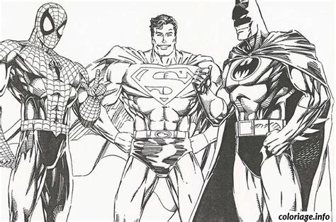 Coloriage Batman Spiderman Superman Dessin Batman à imprimer