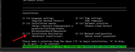 Uefi Fedora Kickstart Fails On `installation Destination Kickstart