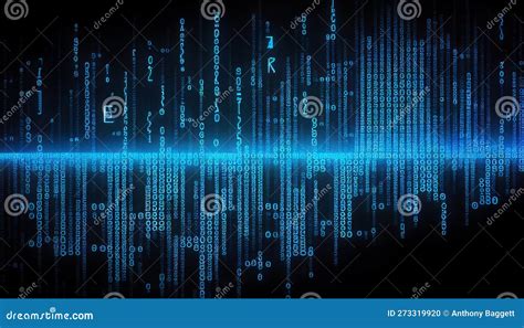 Binary Computer Matrix Code Data Stream Abstract Background Stock Illustration Illustration Of