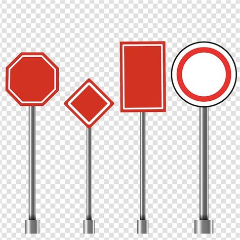 Vecteur De Panneau De Signalisation Rouge Blanc Illustration Ensemble D